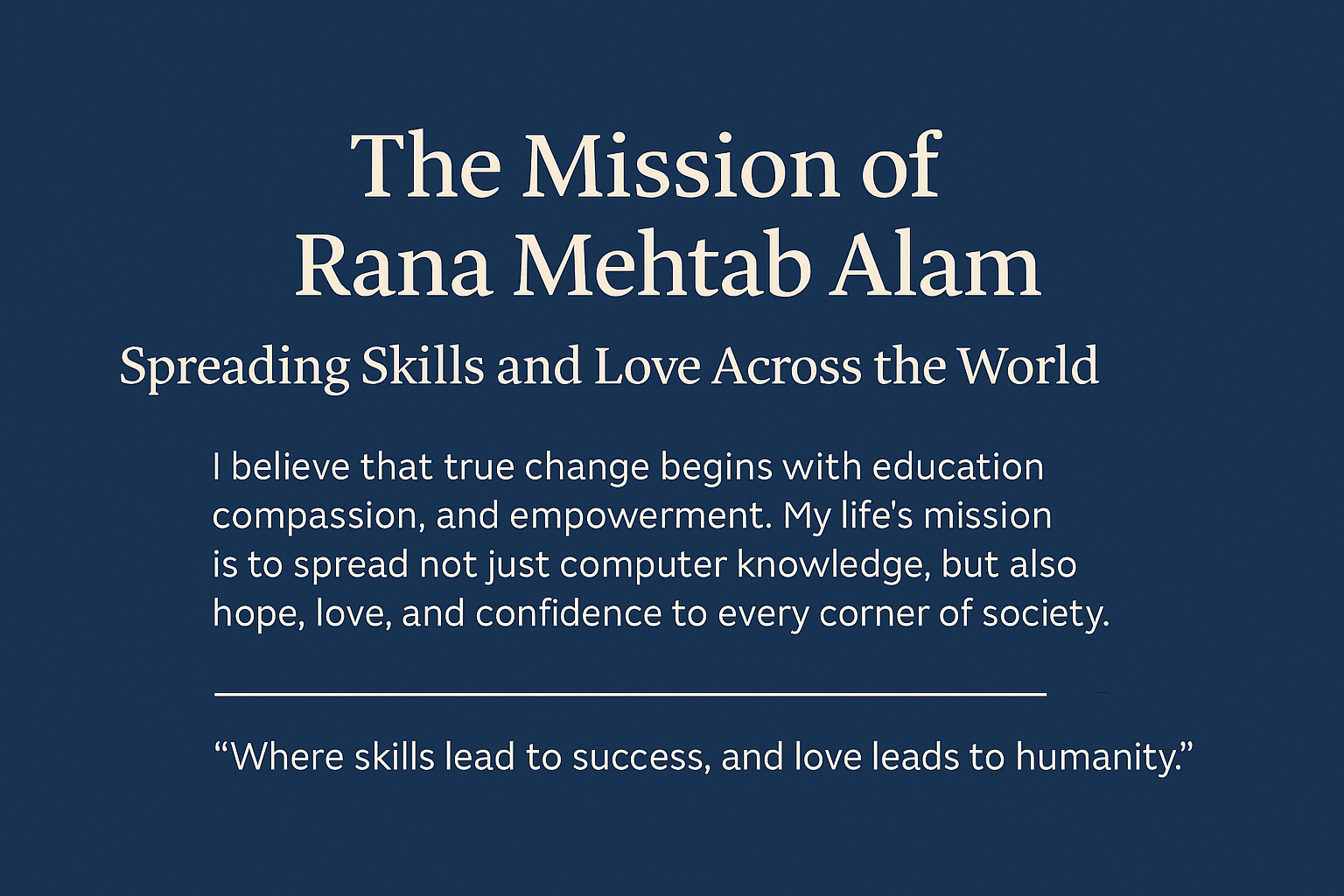My Life's Mission: Spreading Skills and Love Across the World | Lunar ...