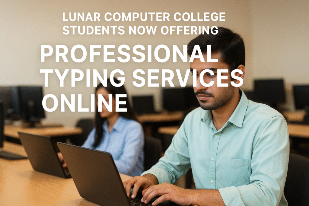 🖋 Lunar Computer College Students Now Offering Professional Typing Services Online | Lunar ...
